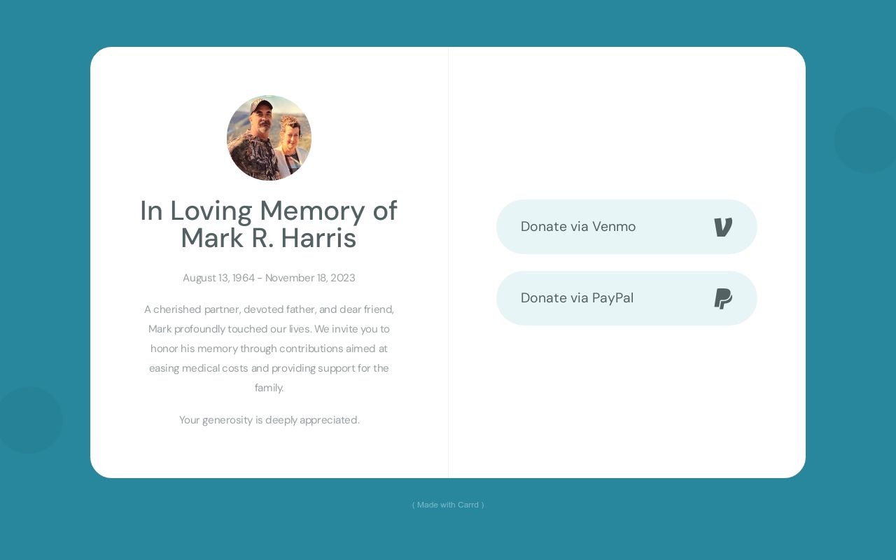 In Loving Memory of Mark R. Harris